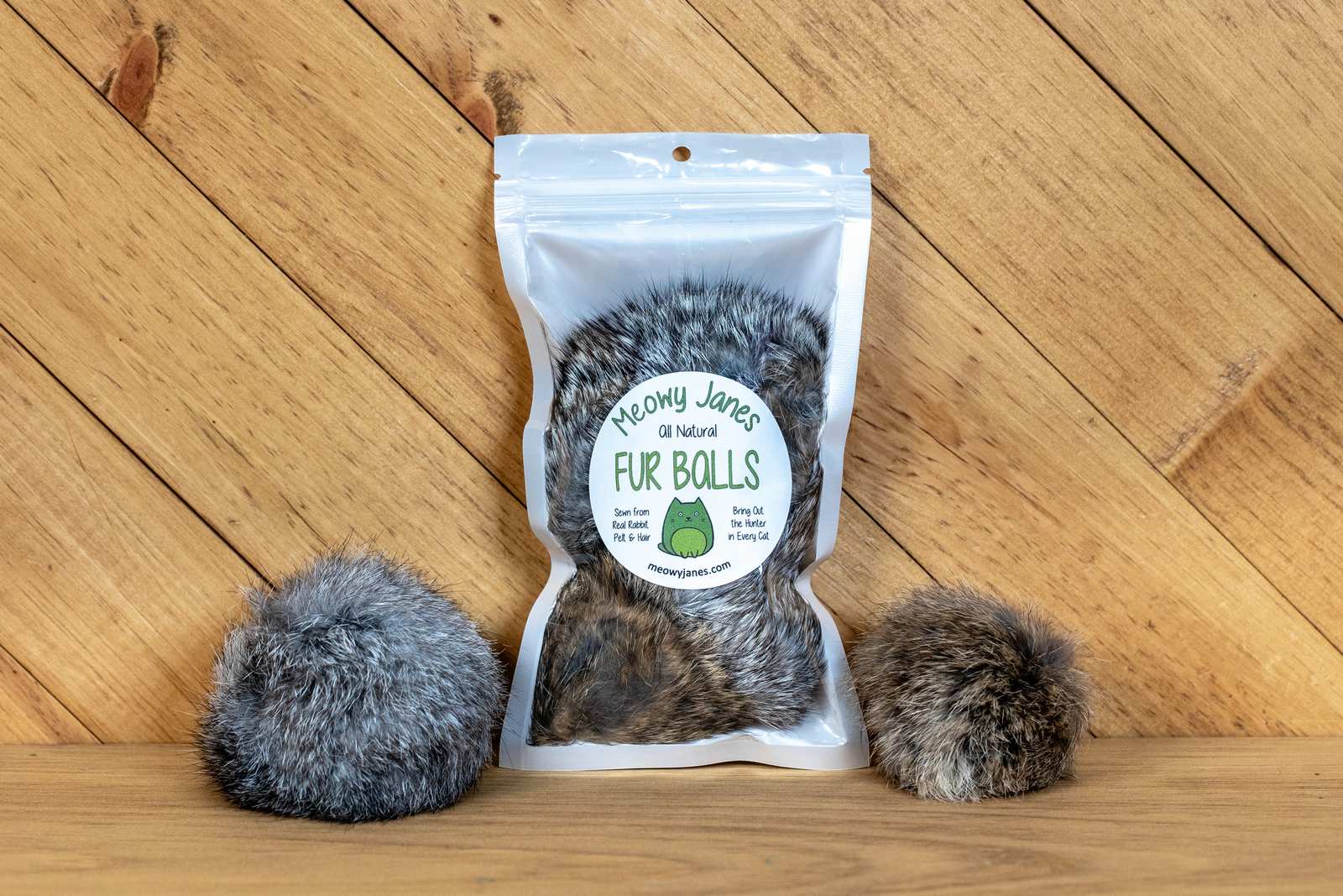 5 Pack Large Real Rabbit Fur Balls - Meowy Janes